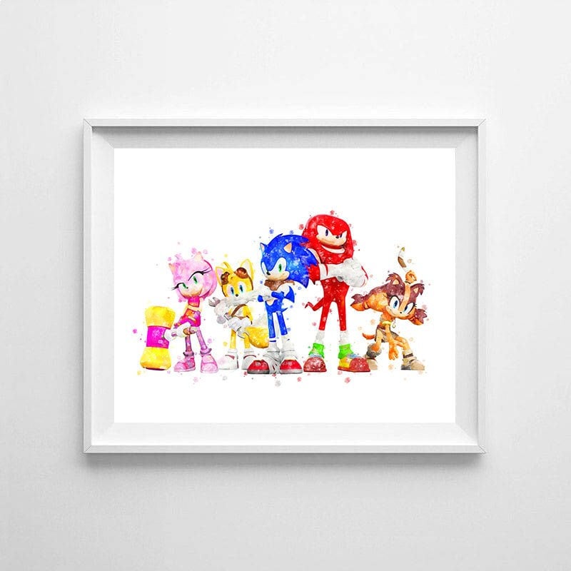 Sonic the Hedgehog Watercolor Print Sonic Poster Nursery Wall Art Sonic ...