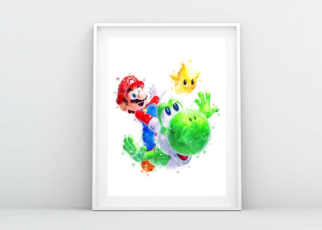Super Mario Yoshi Print Mario Poster Mario and Yoshi Printable Super ...