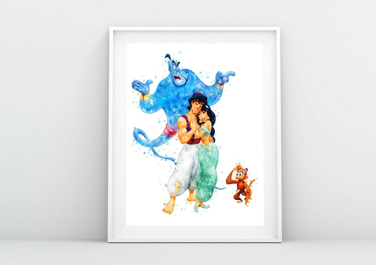 Jasmine Aladdin Genie Print Aladdin and Jasmine Watercolor Printable ...