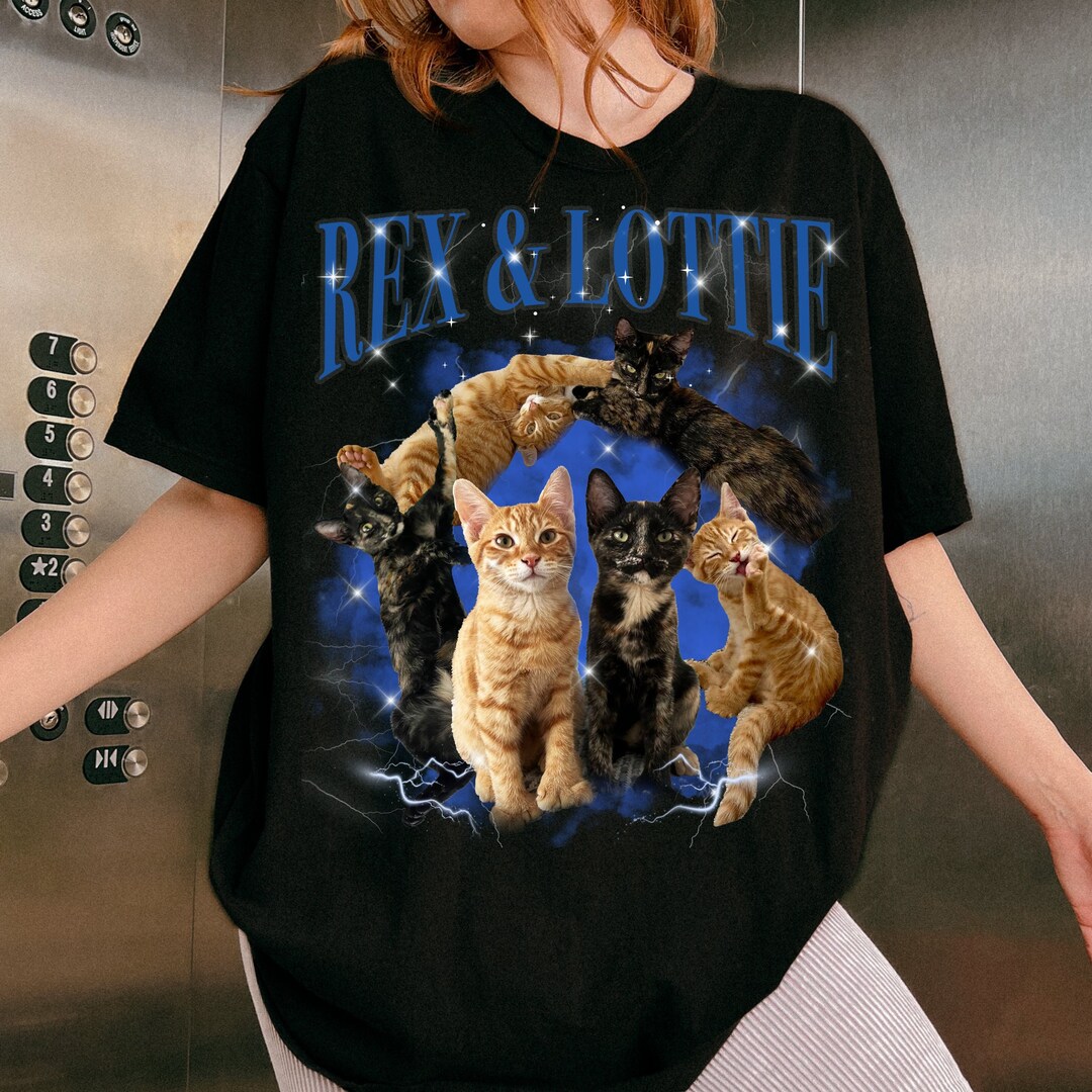 CUSTOM CAT Dog Pet Bootleg Rap Tee, Retro Style T-shirt, 90s Style Pet ...