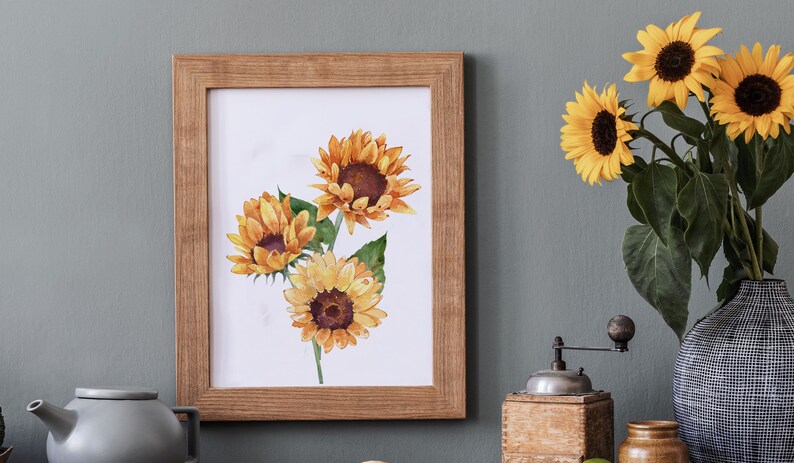 Watercolor Sunflower Clipart Sunflowers Png Wedding - Etsy