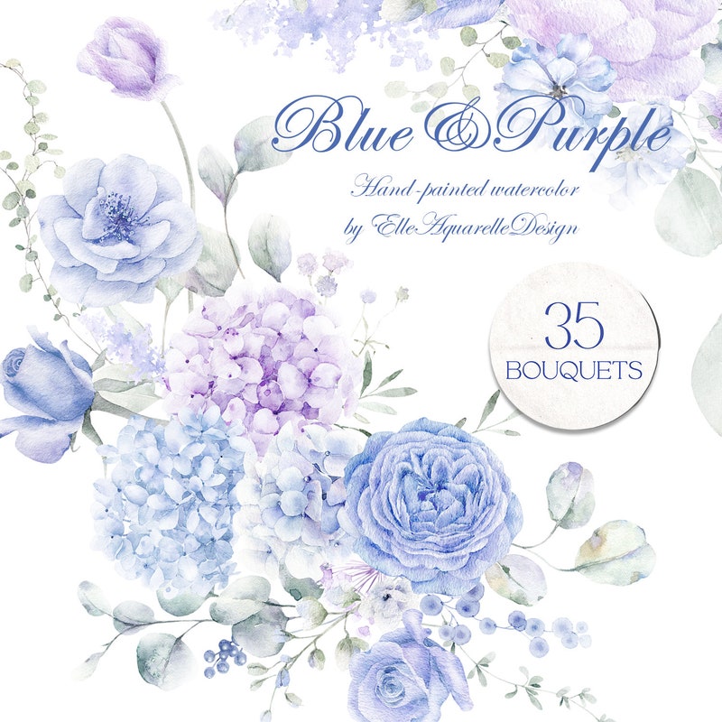 Blue and Purple Bridal Clip - Etsy UK