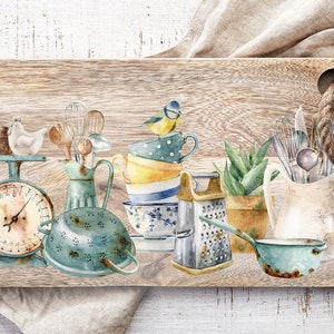 Watercolor Baking Clipart Seamless Border Watercolor Country - Etsy