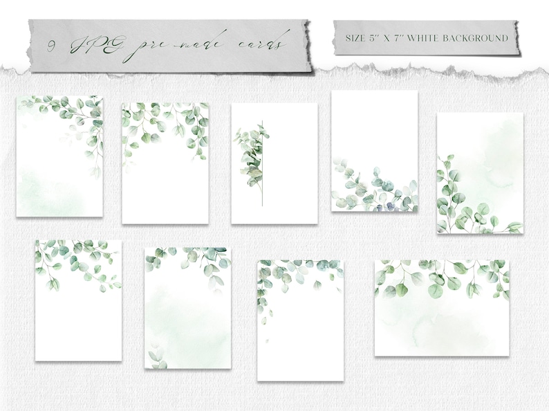 Watercolor Eucalyptus Border Greenery Frame Clipart - Etsy