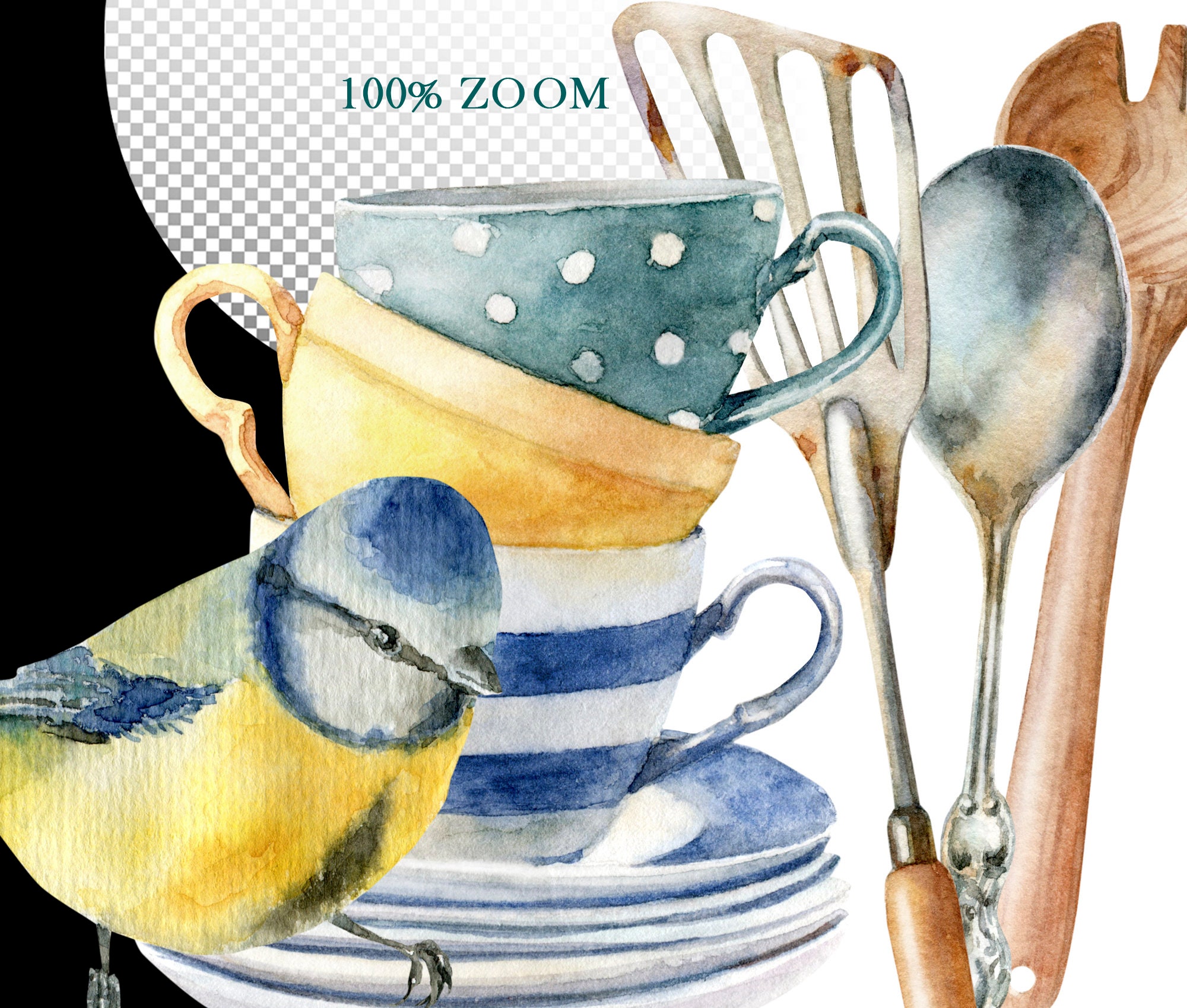 Watercolor Kitchen Clipart Country Kitchen Clipart Kitchen - Etsy