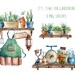 Watercolor Gardening Clipart, Rustic Farmhouse Clip Art, Plants and ...