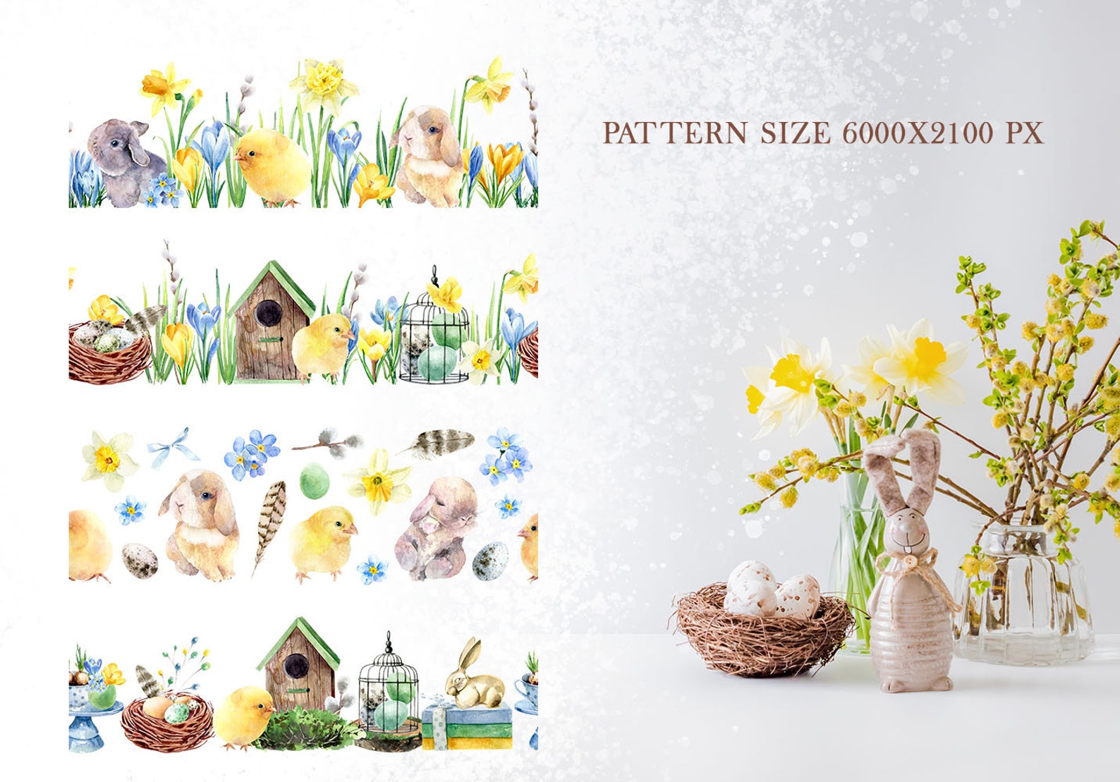 Easter Png Spring Clipart Easter Bunny Seamless Border Png - Etsy