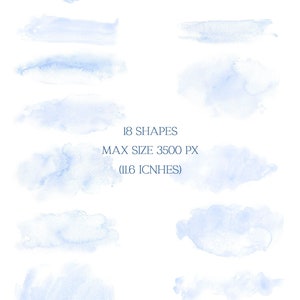 Watercolor Splashes Clipart, Blue Brush Strokes, Abstract Watercolor ...