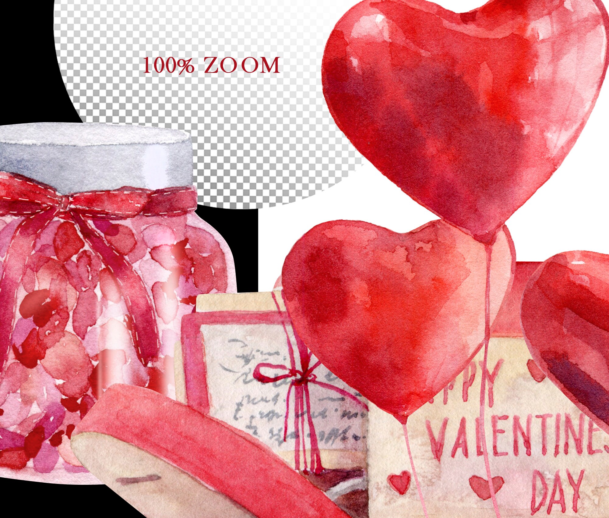 Valentine Day Watercolor Clipart Valentines Png Teddy Bear - Etsy