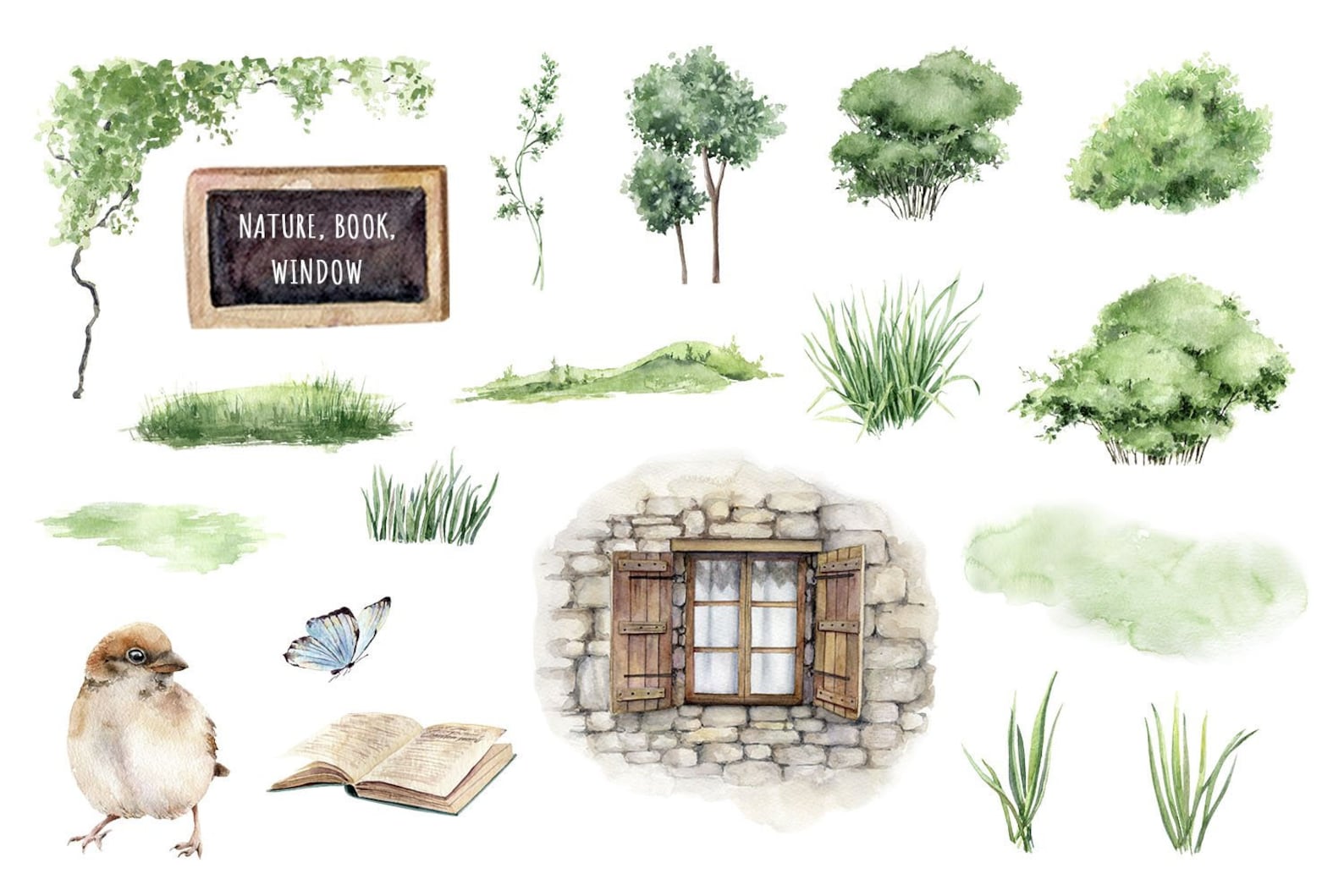 Watercolor Gardening Clipart, Rustic Farmhouse Clip Art, Garden Tools ...