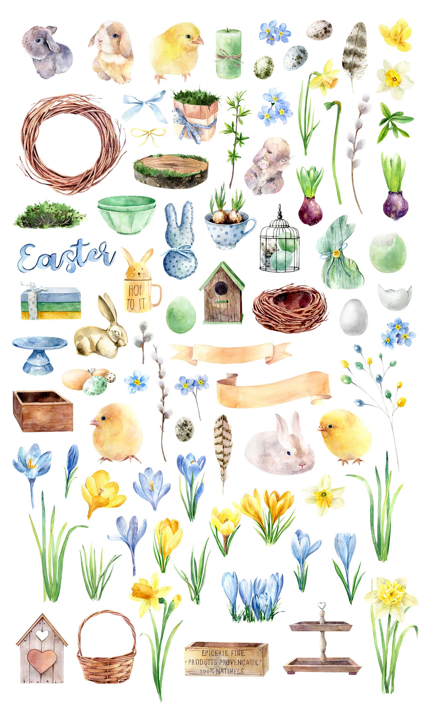 Watercolor Easter Clipart Spring Clip Art Easter Clipart - Etsy