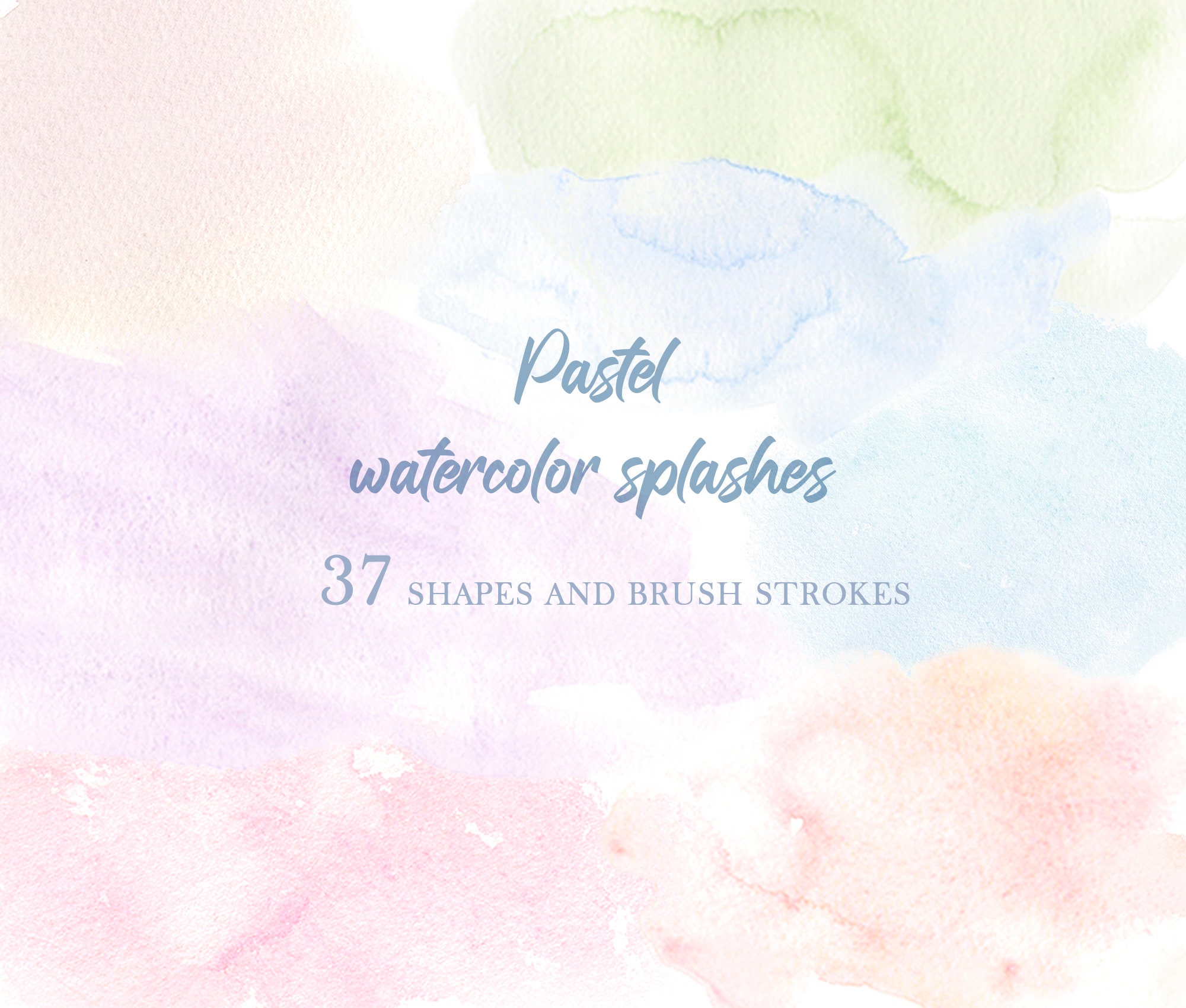 Pastel Splashes Watercolor Clipart Pastel Brush Strokes - Etsy