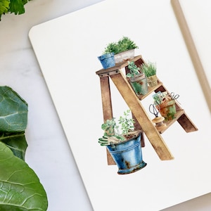 Watercolor Gardening Clipart, Rustic Farmhouse Clip Art, Spring Garden ...