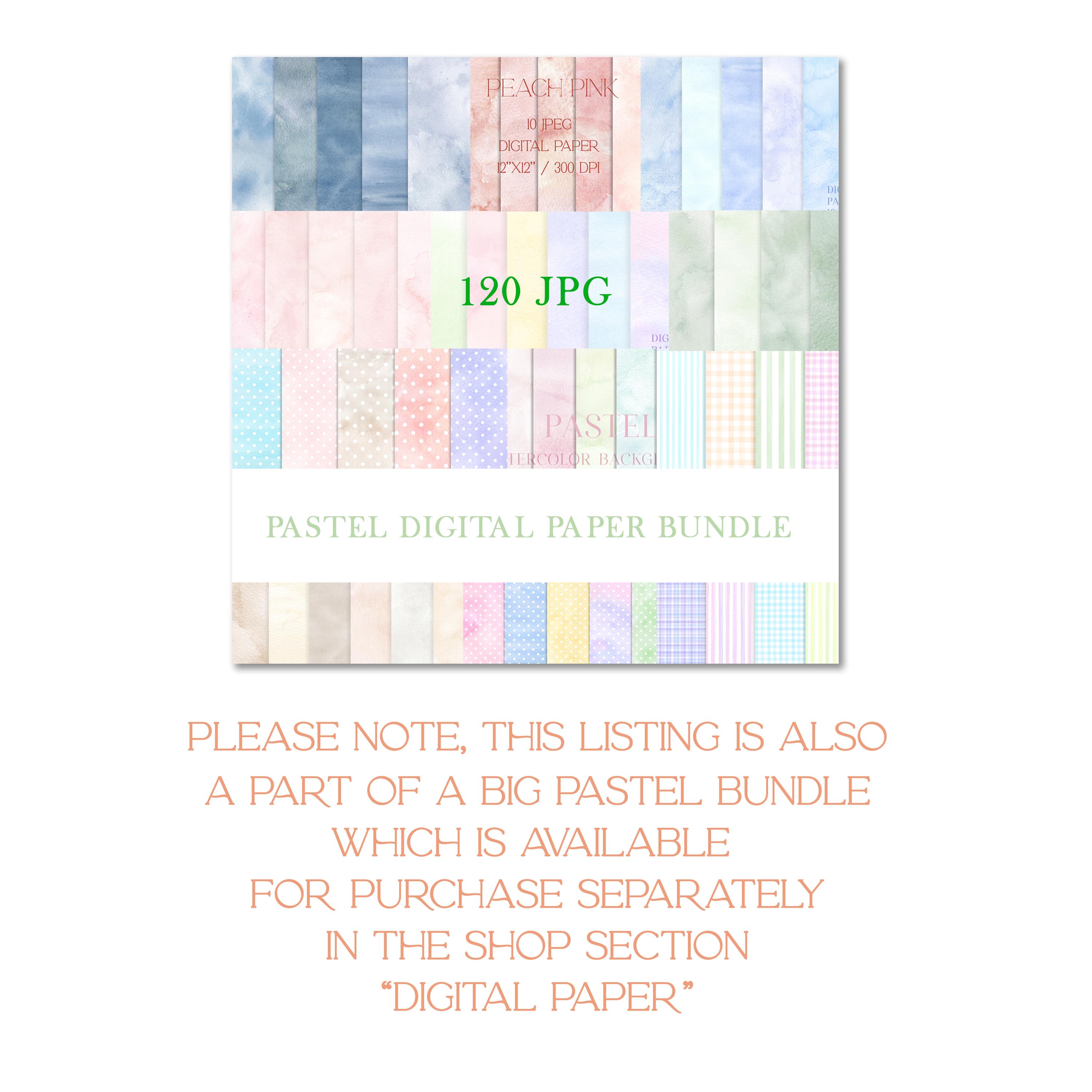 Pastel Watercolor Digital Paper, Watercolor Textures, Printable ...