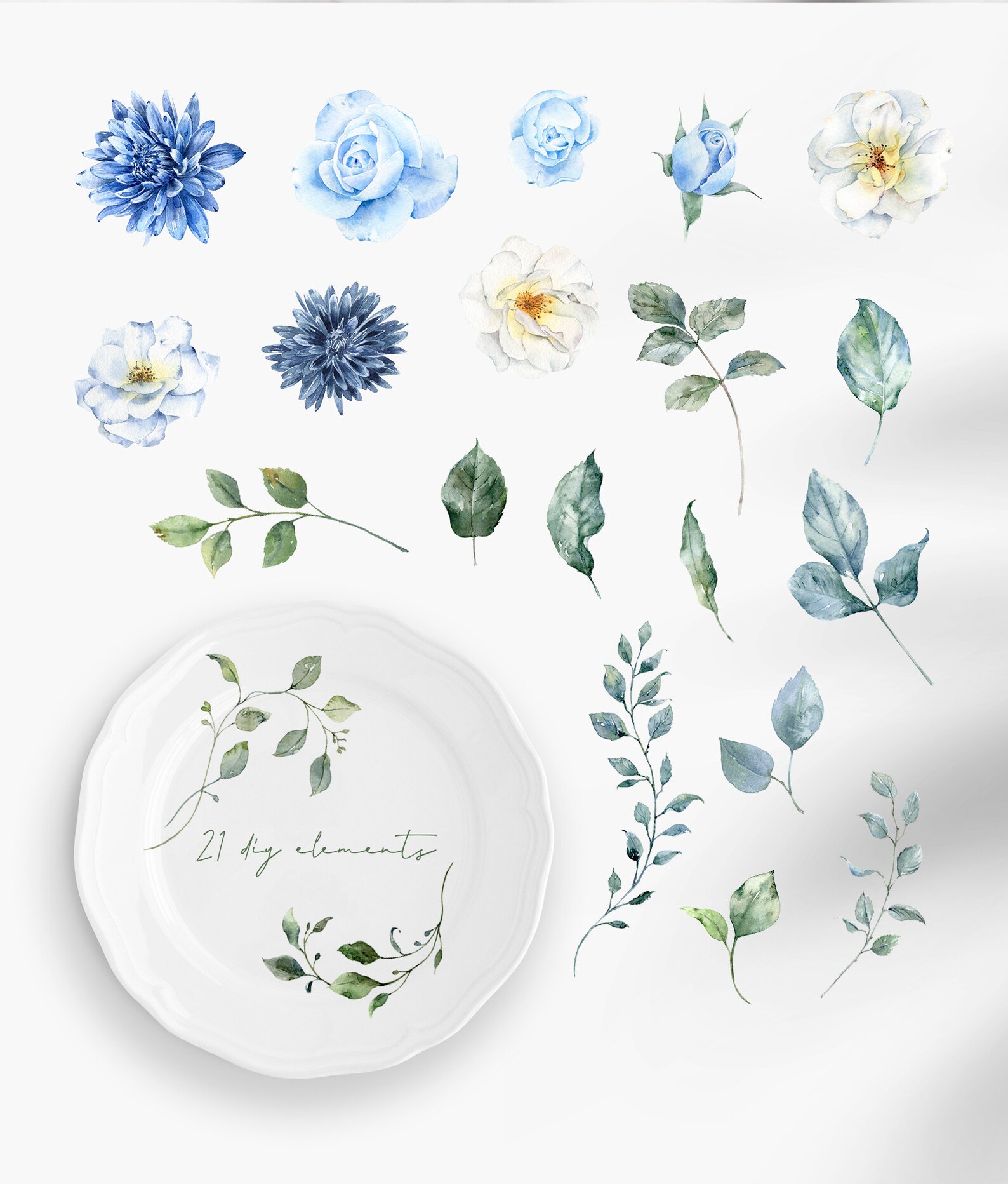 Watercolor Roses Clipart Floral Clipart Roses Png White - Etsy