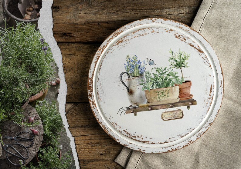 Watercolor Gardening Clipart Rustic Farmhouse Clip Art - Etsy