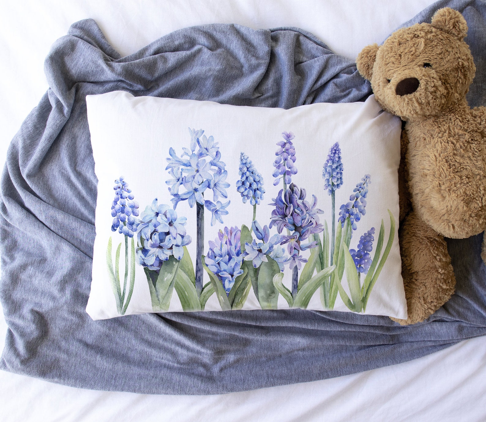 Spring Clipart Blue Flowers Watercolor Clip Art Hyacinth - Etsy