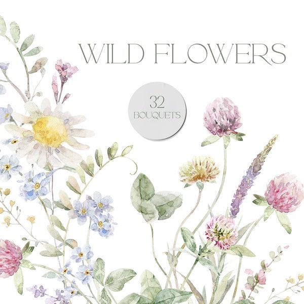 Watercolor Flowers - Etsy