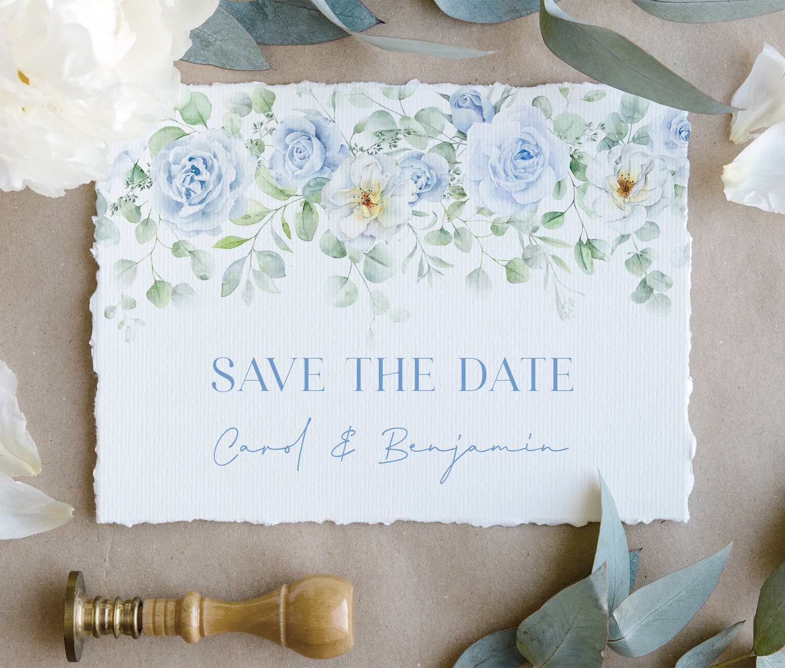 Watercolor Floral Border Dusty Blue Floral Clipart Seamless - Etsy