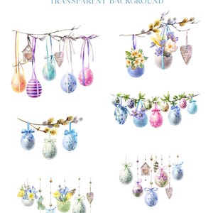Watercolor Easter Border Clipart Png, Easter Eggs Clip Art, Watercolour ...