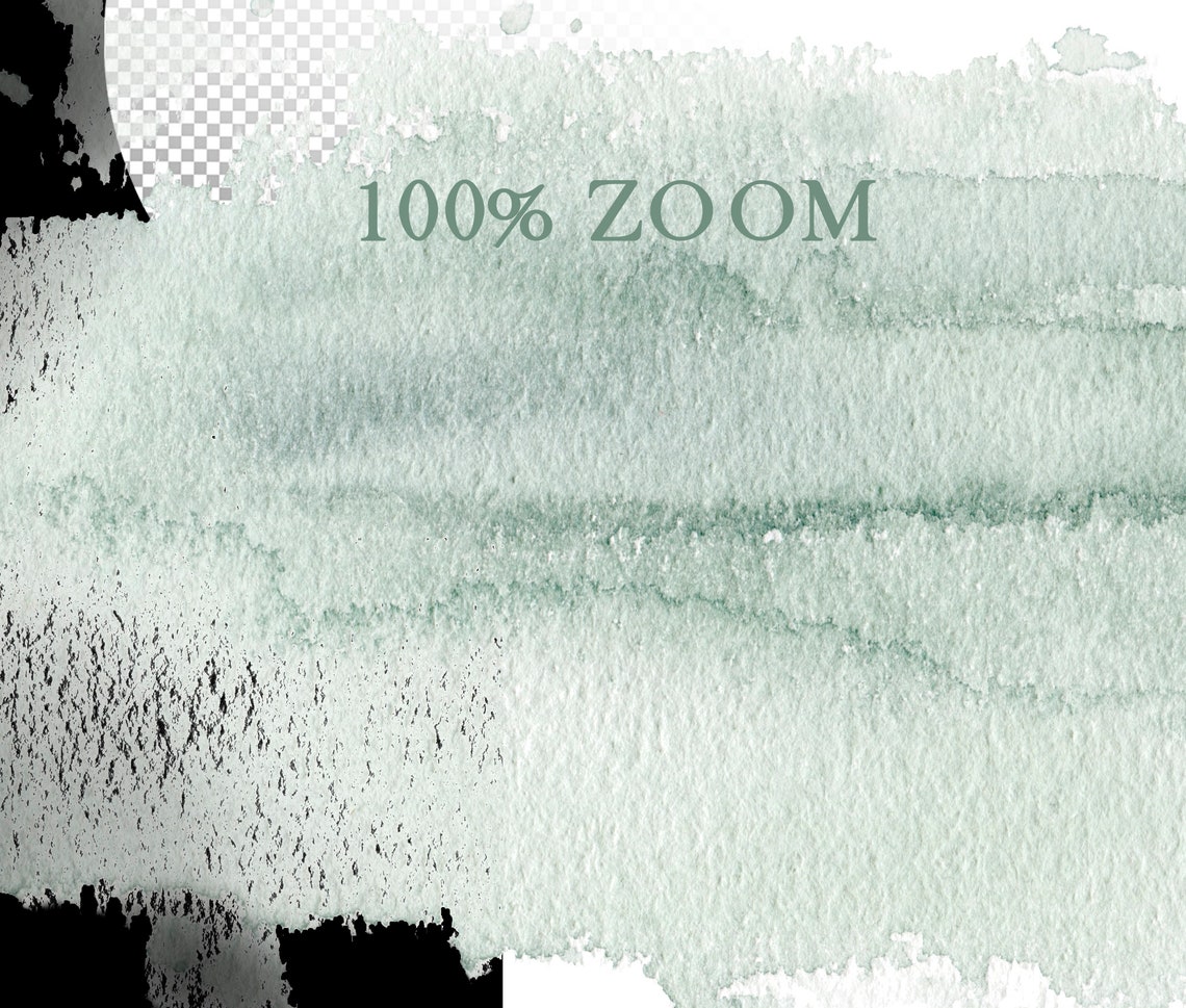 Sage Green Watercolor Splashes Clipart, Green Brush Strokes, Light ...