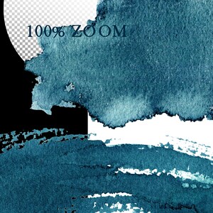 Turquoise Watercolor Splashes Clipart, Teal Blue Brush Strokes, Teal ...