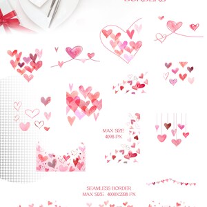 Red Hearts Clipart, Watercolor Valentine Png, Valentine's Day Clipart ...