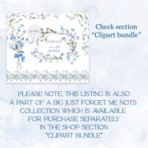Forget Me Not Clipart, Forget Me Not Png, Watercolor Floral Border ...