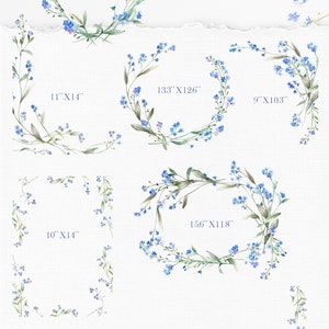 Forget Me Not Clipart, Forget Me Not Png, Watercolor Floral Border ...