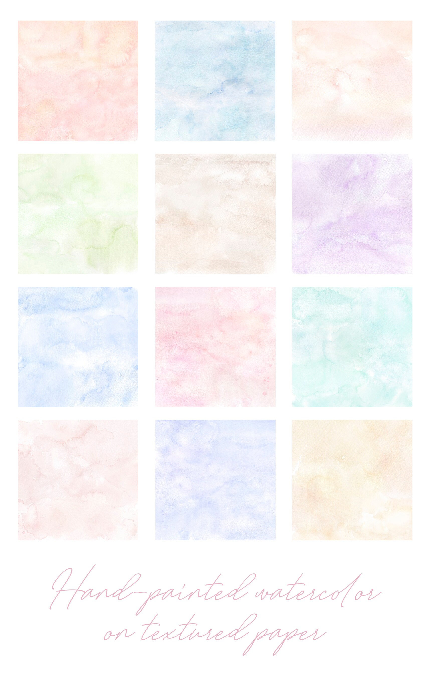 Pastel Watercolor Digital Paper Watercolor Textures - Etsy