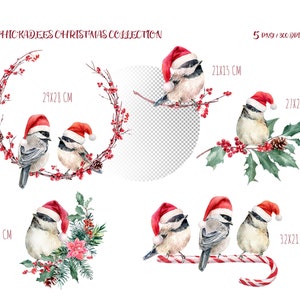 Chickadee Clipart, Watercolor Winter Birds, Bird Clip Art, Christmas Png, Chickadees ...