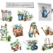 Watercolor Gardening Clipart, Rustic Farmhouse Clip Art, Spring Garden ...