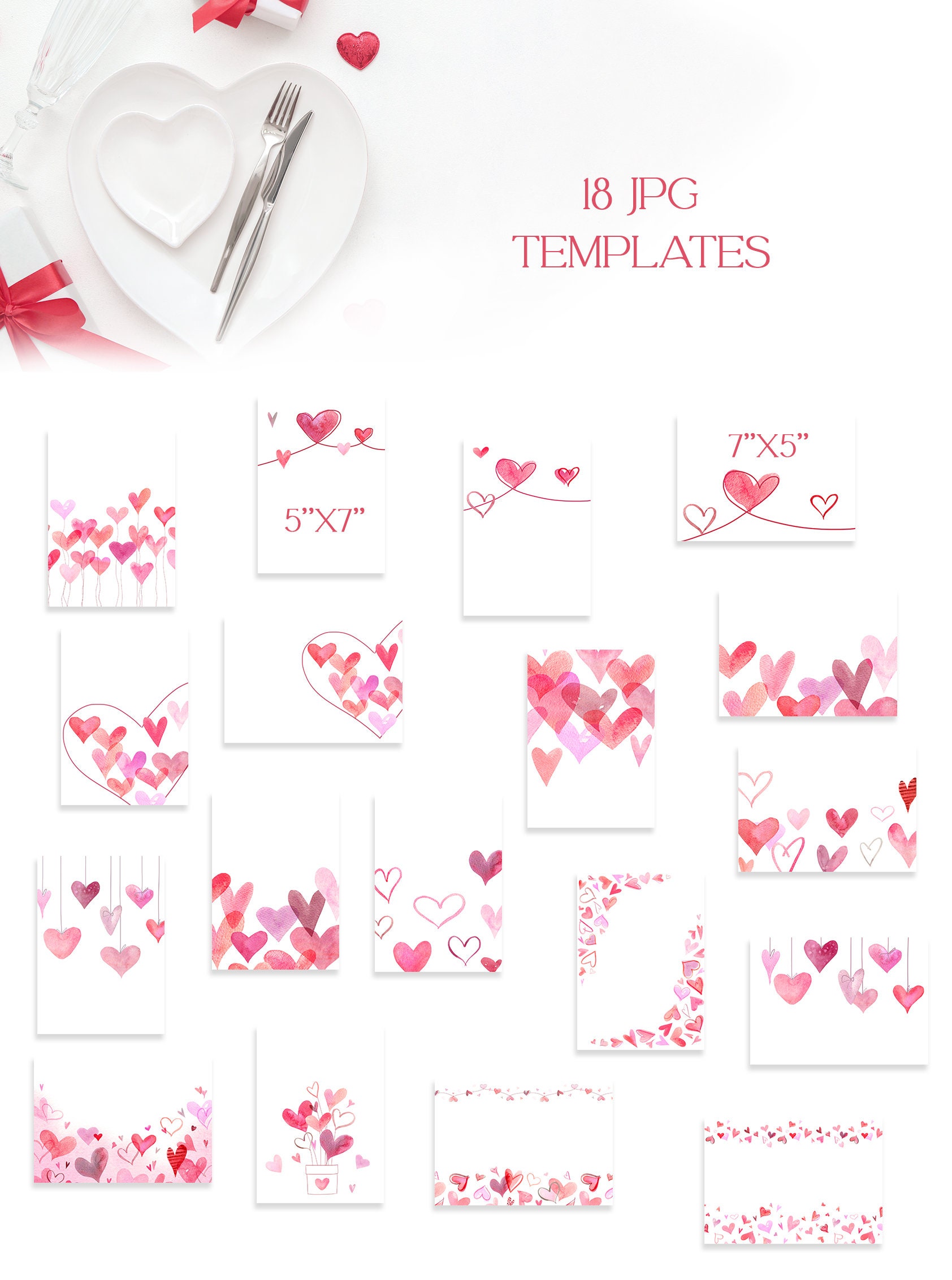 Red Hearts Clipart, Watercolor Valentine Png, Valentine's Day Clipart ...