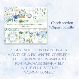 Blue Floral Clipart, Blue Flowers Clip Art, Watercolor Flower Clipart ...