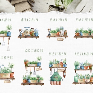 Watercolor Gardening Clipart Bundle, Spring Clipart, Garden Clipart ...
