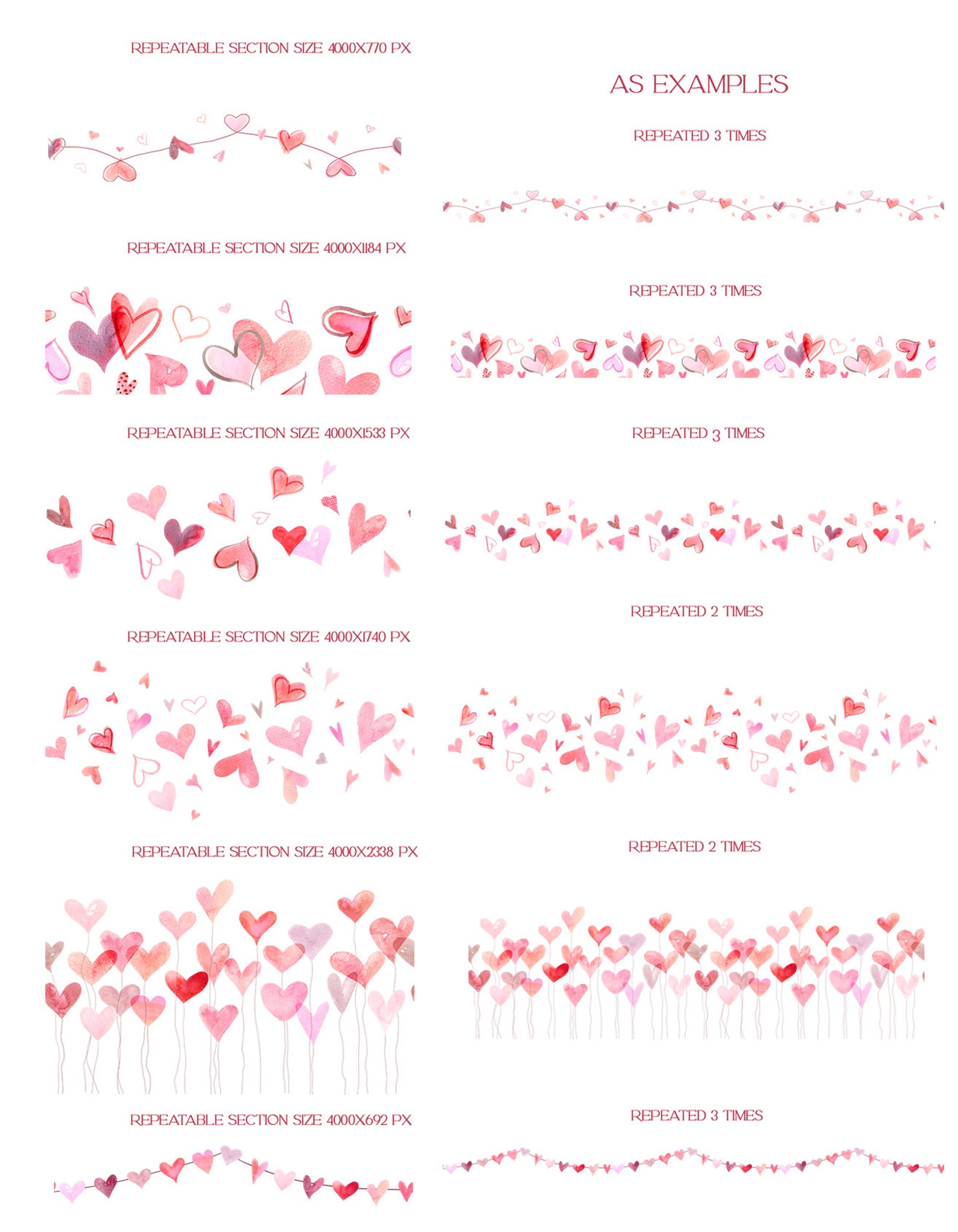 Red Hearts Clipart, Watercolor Valentine Png, Valentine's Day Clipart ...