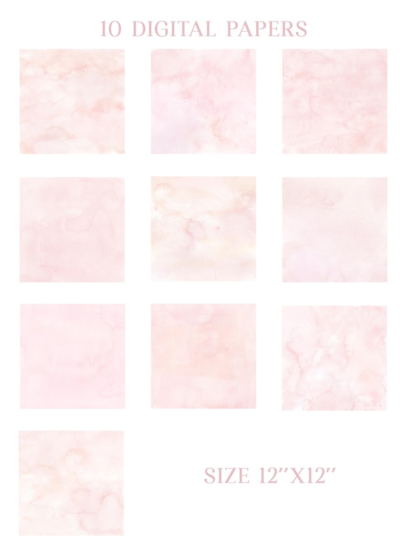 Blush Pink Watercolor Background, Pastel Pink Digital Paper, Printable ...