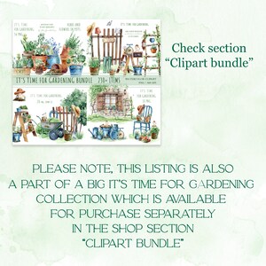 Hand Painted Watercolor Gardening Clipart Rustic Farmhouse Plants and ...