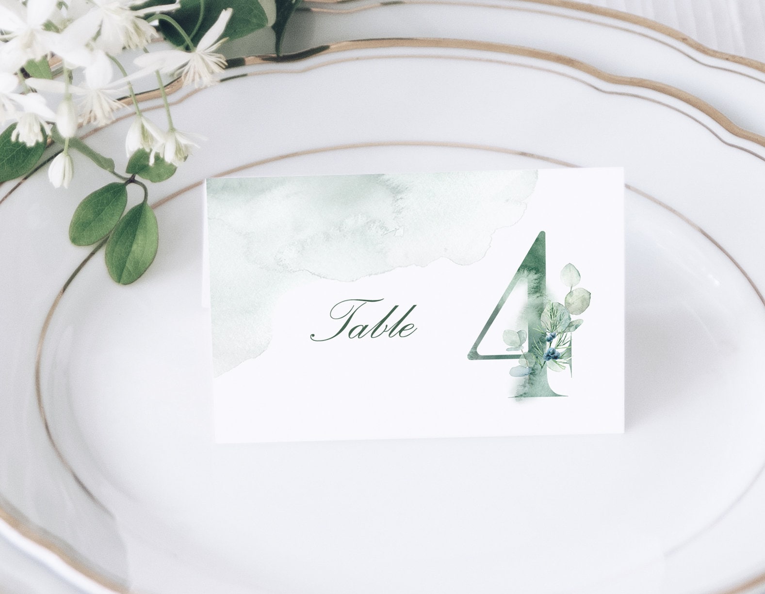 Watercolor Greenery Alphabet and Numbers Green Leaves - Etsy