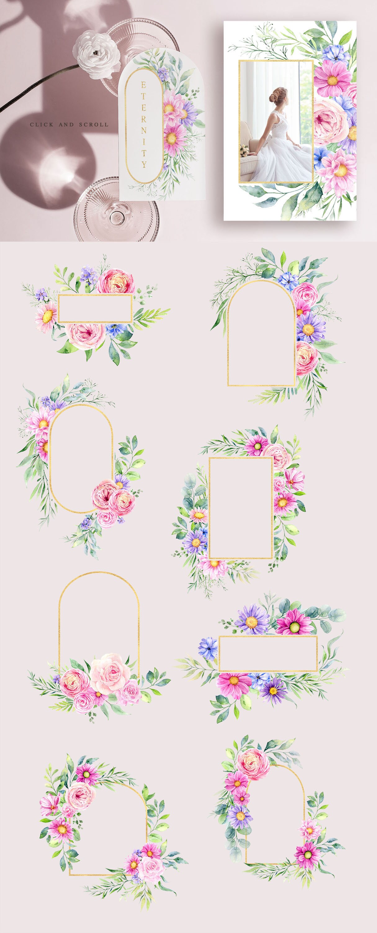 Watercolor Flowers Clipart Bundle Floral Clipart Roses - Etsy