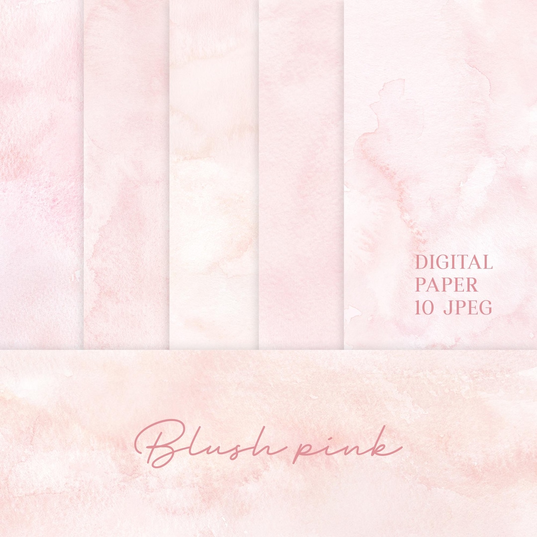 Blush Pink Watercolor Background, Pastel Pink Digital Paper, Printable ...