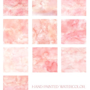 Blush Watercolor Digital Paper, Peach Watercolor Textures, Printable ...