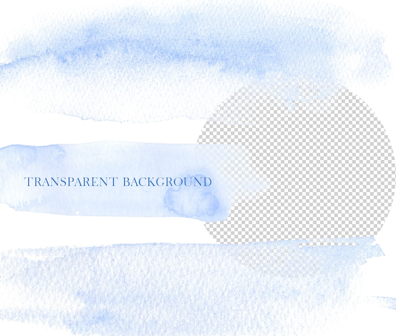 Watercolor Splashes Clipart Blue Brush Strokes Abstract - Etsy