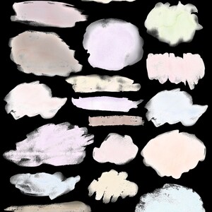 Pastel Splashes Watercolor Clipart, Pastel Brush Strokes, Abstract ...