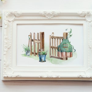 Watercolor Gardening Clipart Rustic Farmhouse Clip Art - Etsy