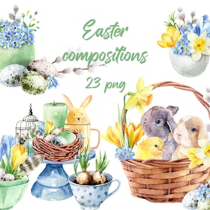 Easter Png, Spring Clipart, Easter Bunny, Printable, Eggs, Clipart for ...