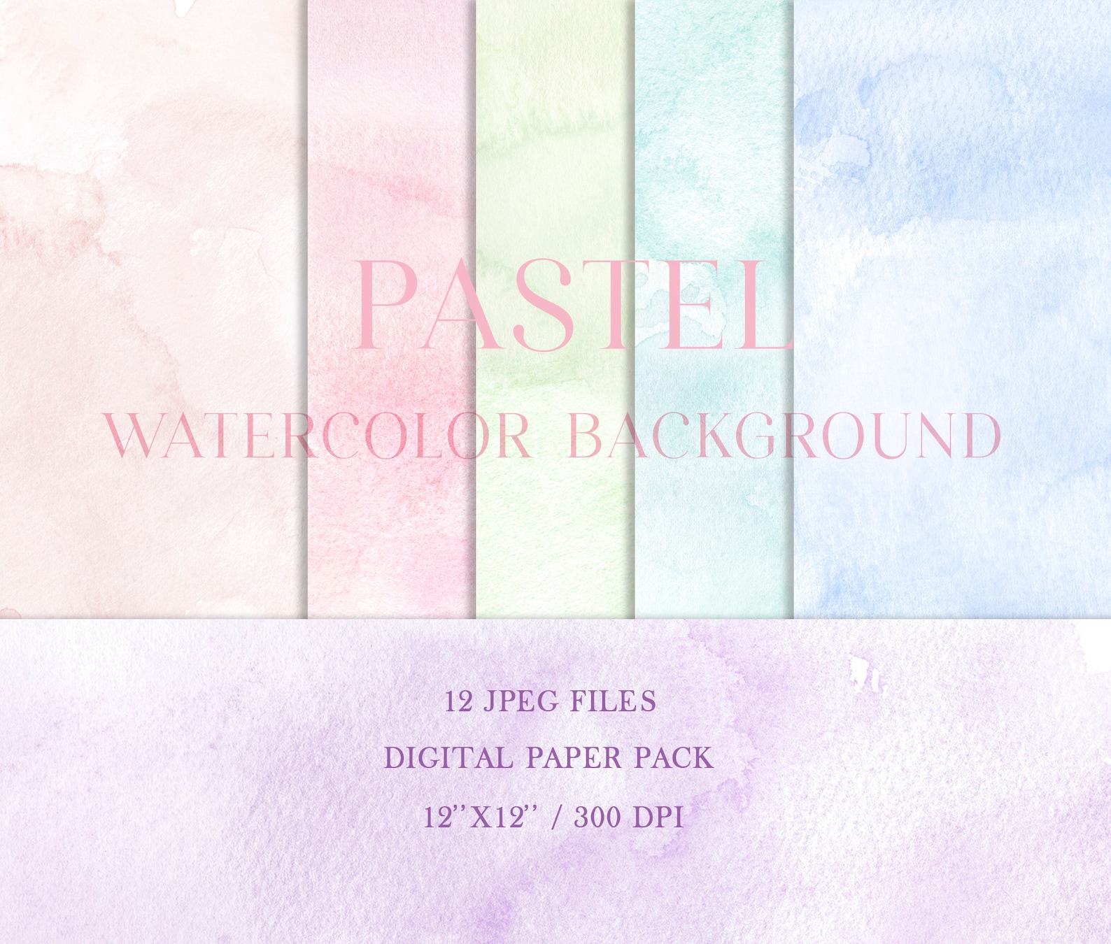 Pastel Watercolor Digital Paper Watercolor Textures - Etsy