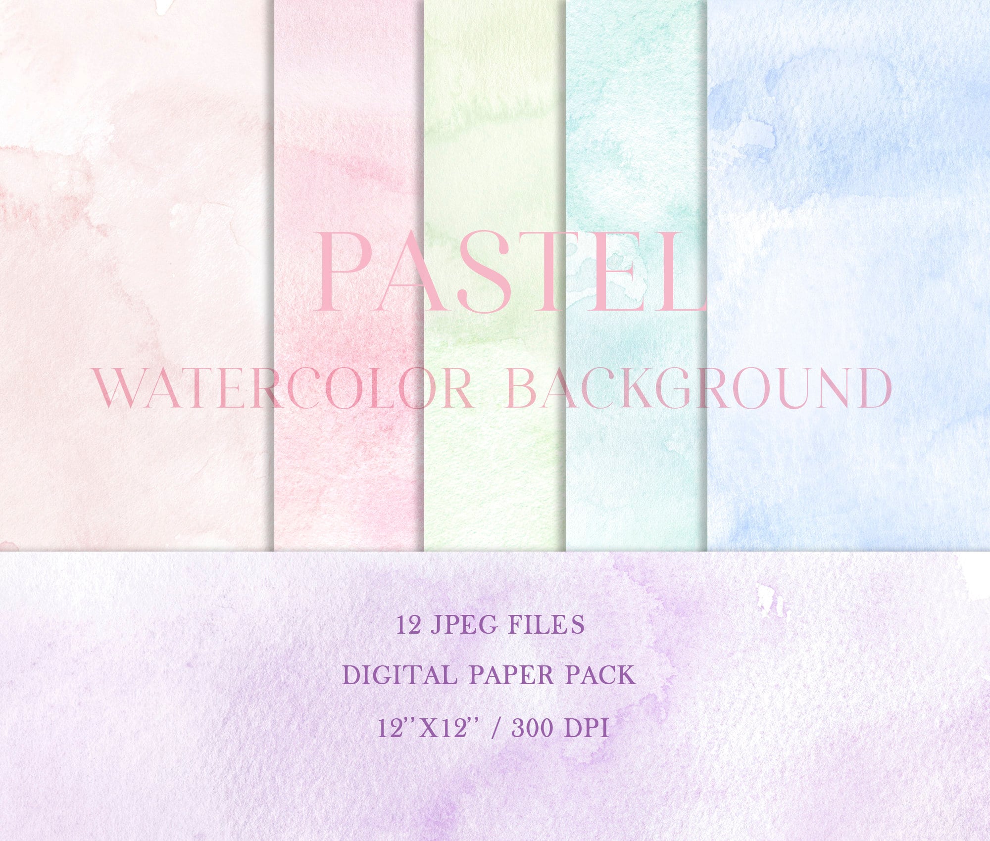 Pastel Watercolor Digital Paper Watercolor Textures - Etsy