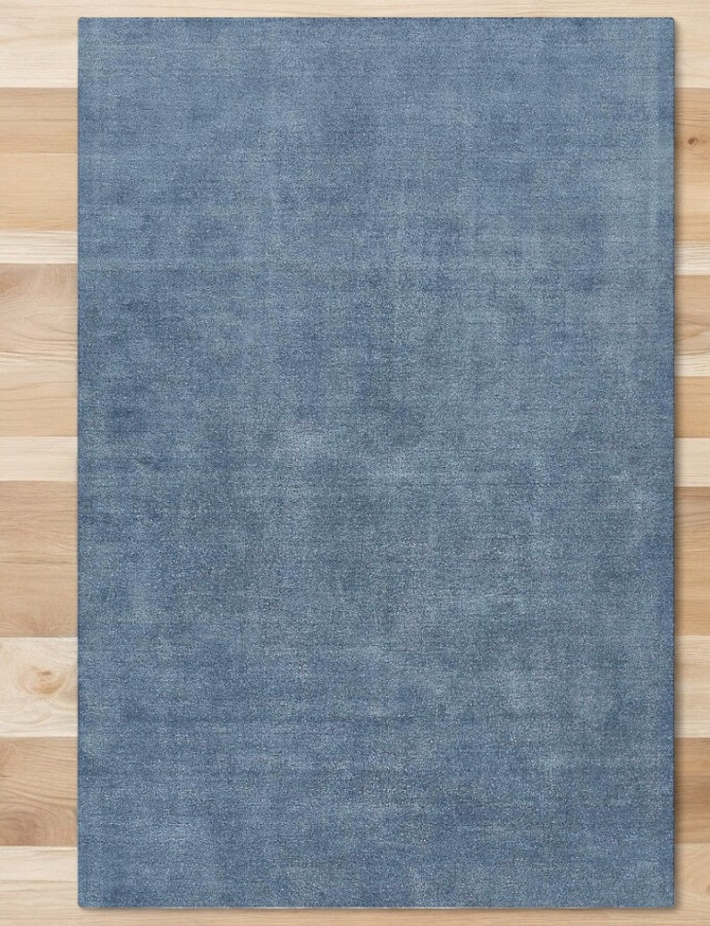 Blue Rug for Bedroom, Solid Plain Blue Rug for Living Room, 8x10 Rug ...