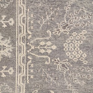 Area Rug for Living Room Gray / Ivory Wool Rug Hand Knot Rug Handmade ...